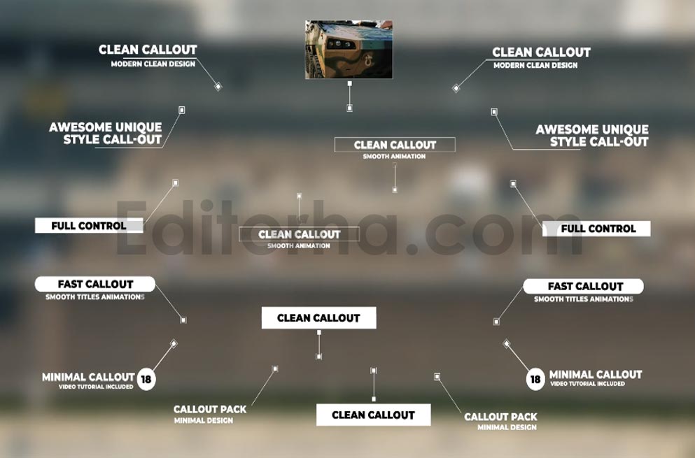 دانلود پروژه آماده پریمیر: خطوط توضیح، عناوین متحرک Call-Outs - ادیتورها