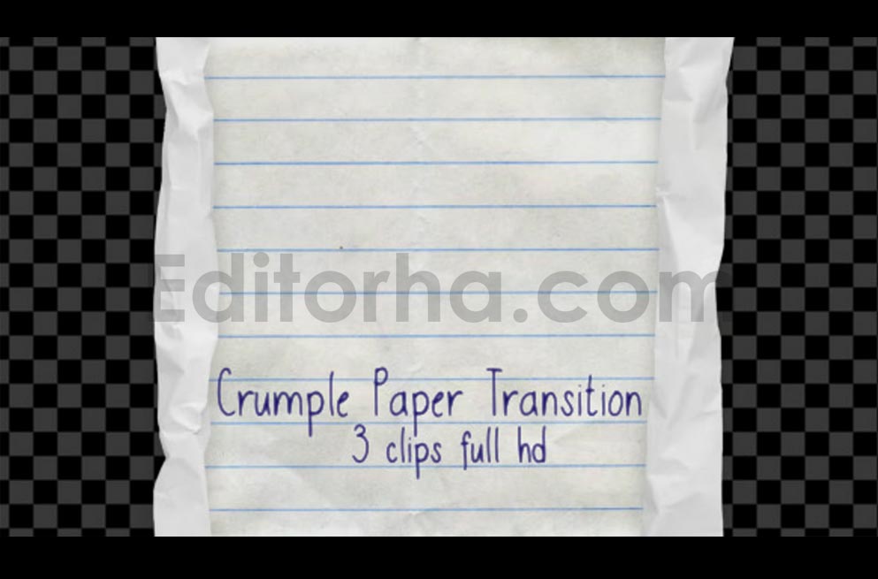 دانلود فوتیج آلفا ترانزیشن کاغذ مچاله Crumple Paper Transition - ادیتورها