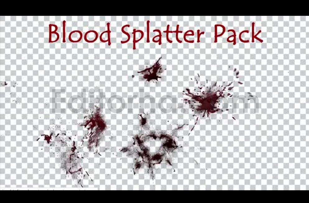 دانلود فوتیج آلفا پاشیدن خون Blood Splatter Pack 4K - ادیتورها